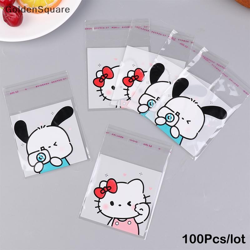 GG 100Pcs Cute Hello Kitty Pochacco Transparent Ziplock Bag Waterproof ...