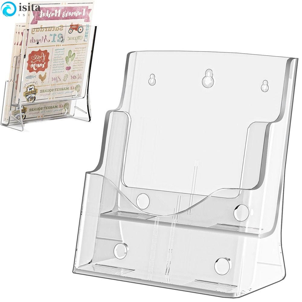 ISITA Clear Flyers Display Stand, A4/A5/A6 2/3/4 Layers Brochure Holder ...