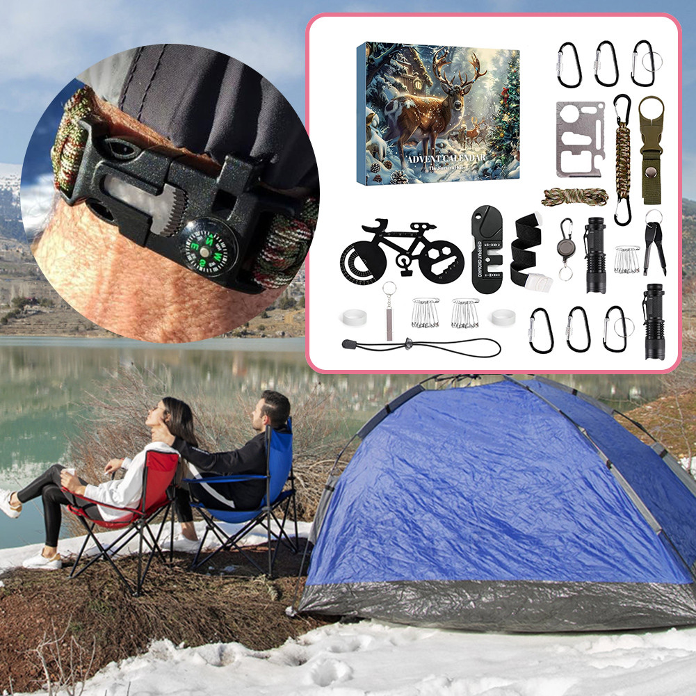 24 in 1 Survival Kit Advent Calendar 2024 Survival Tools Christmas ...