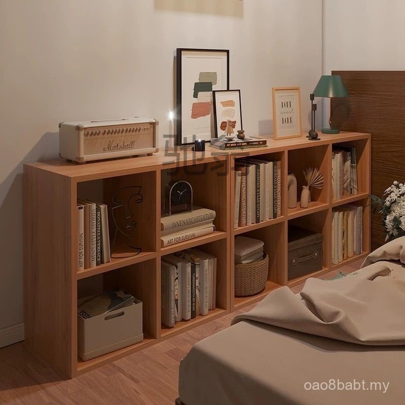 T % Rak buku rendah Rak buku lantai tingkap terapung sederhana kabinet ...