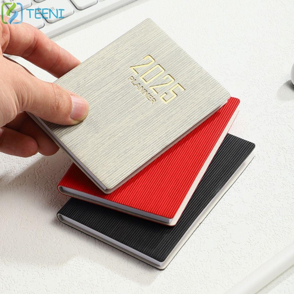 TEENI A7 Mini Pocket Notebook, English 12 Months 2025 Schedule Planner ...