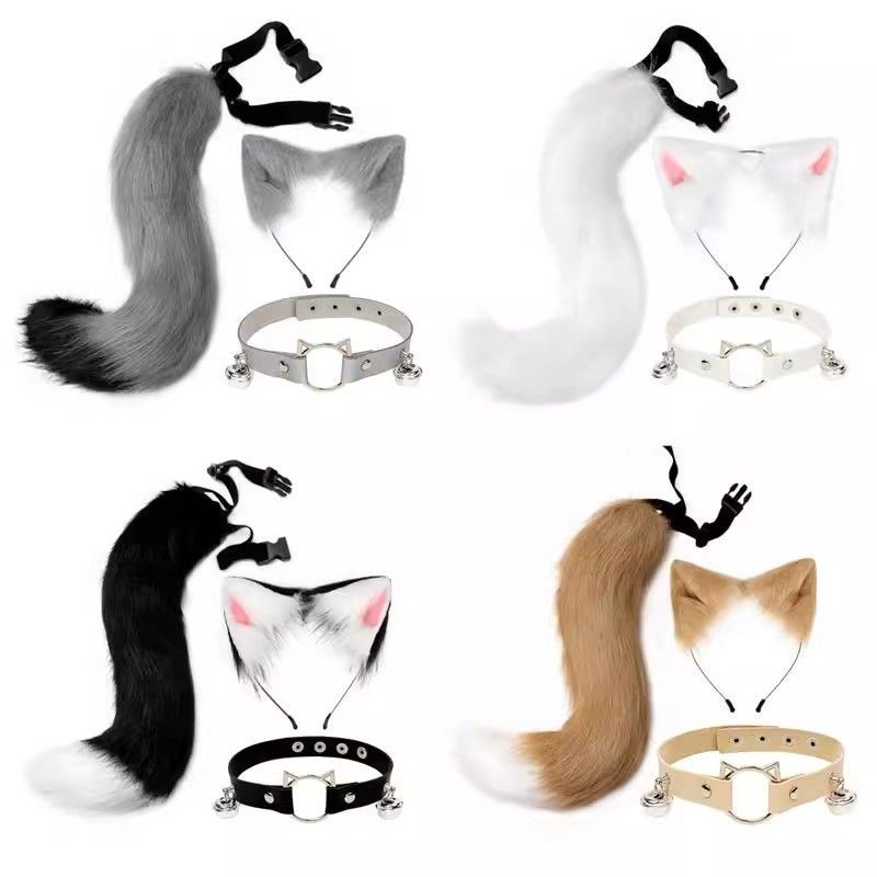 Tail cos Toy Cat Ear Cat Tail Set Fox Hand-Made cosplay Cat Girl ...