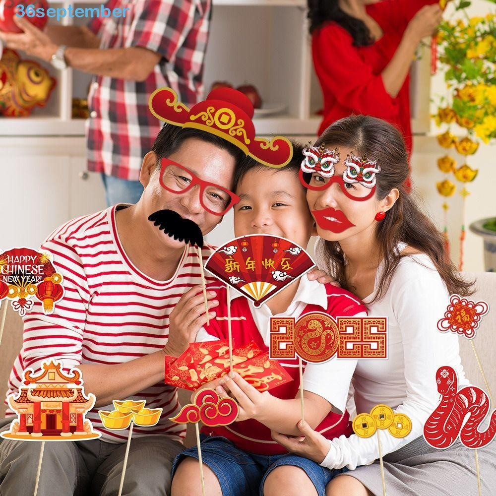 SEPTEMBER 2025 New Year Photo Booth Props, Chinese Cartoon Snake Year ...