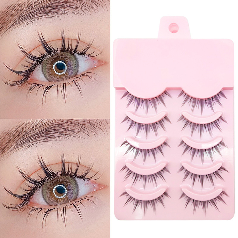 5 pairs/box Thick single eyelid swelling eye bubbles false eyelashes ...