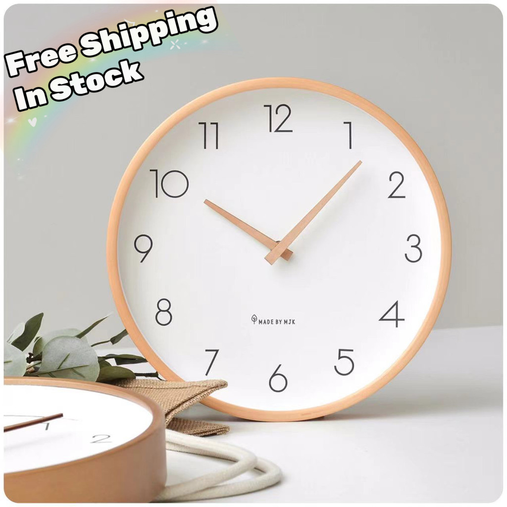 『JQ Time』Wooden Wall Clock Japanese Style Clock Living Room Simple ...