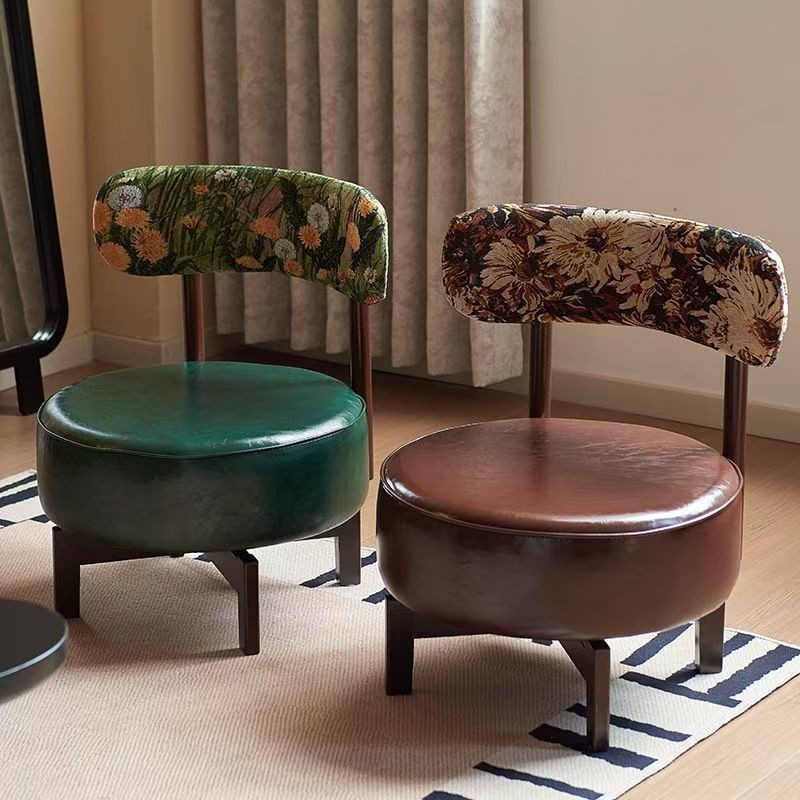 Solid Wood Sofa Chair Living Rotatable Chair Balcony Leisure Back Chair ...