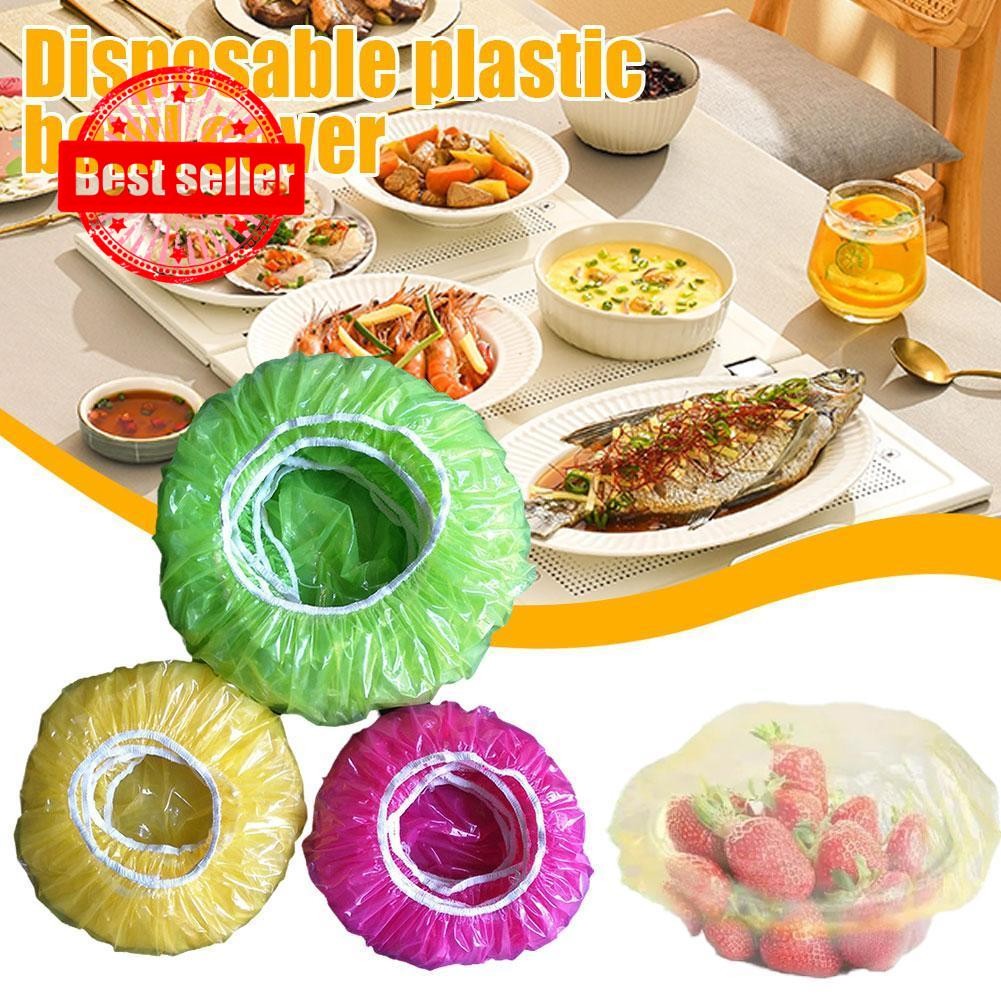 Disposable Plastic Bowl Cover Food Cover Plastic Wrap Elastic Food Lids ...
