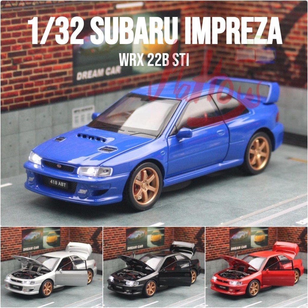 1:32 Subaru Impreza WRX 22B STI JDM Car Model Diecast Vehicle Miniature ...