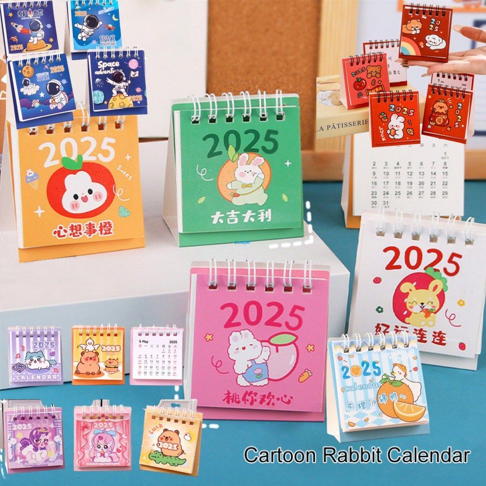 ⚡READY STOCK⚡ 2025 Cute Cartoon Mini Desk Calendar Capybara Chiikawa My ...