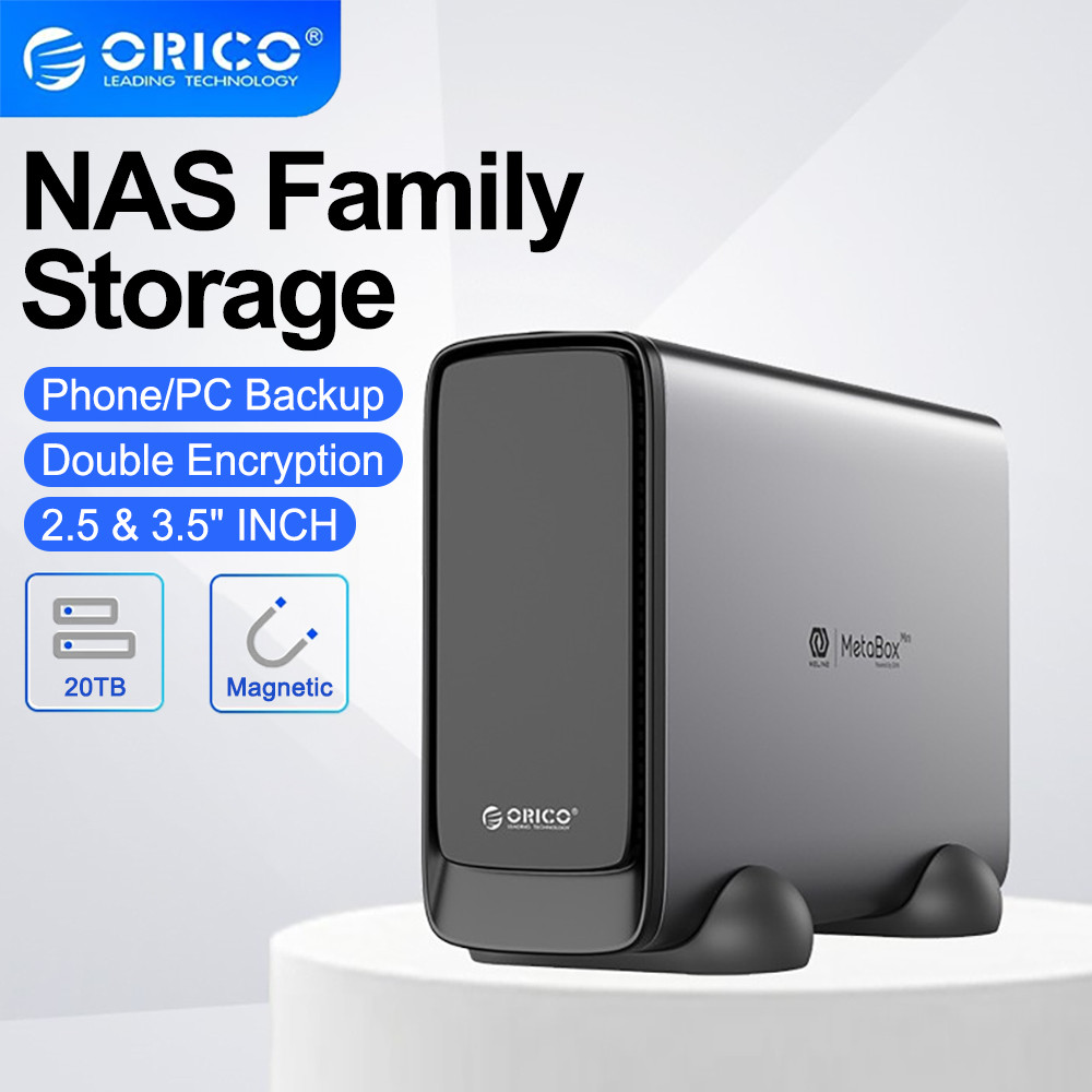 ORICO NAS MetaBox Personal Storage 3.5" Type-C HDD Compatible External Hard Disk Remote Access ...