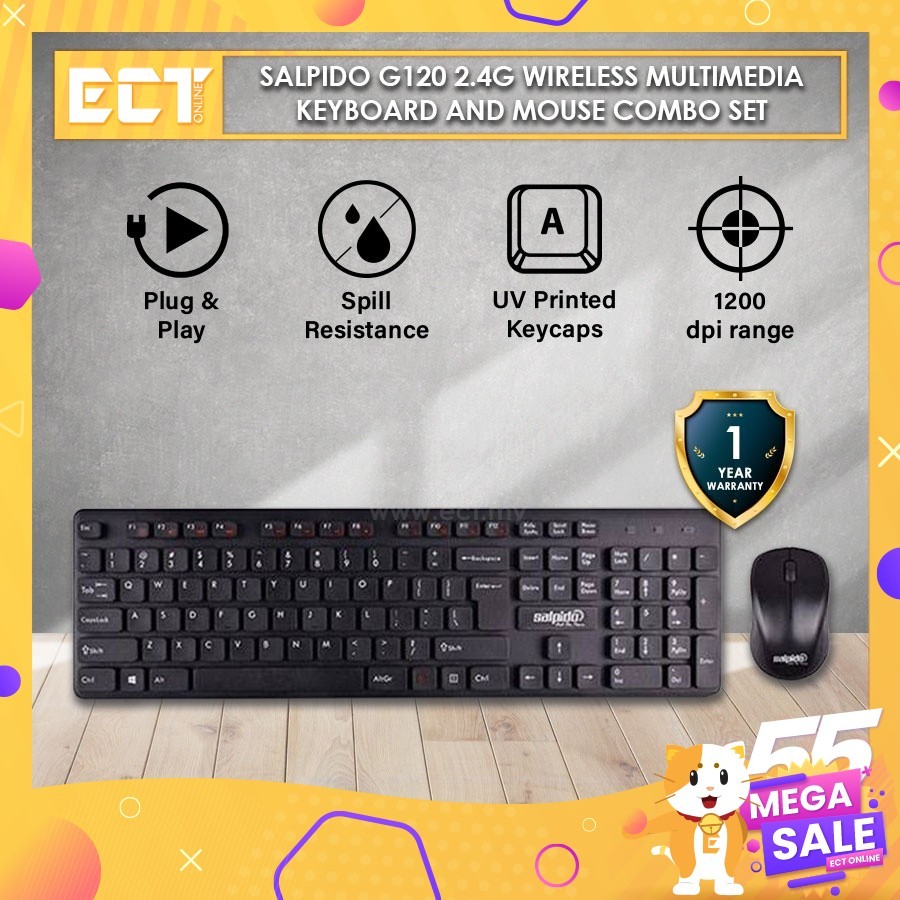 Salpido G120 2.4G Wireless Multimedia Keyboard and Mouse Combo Set ...