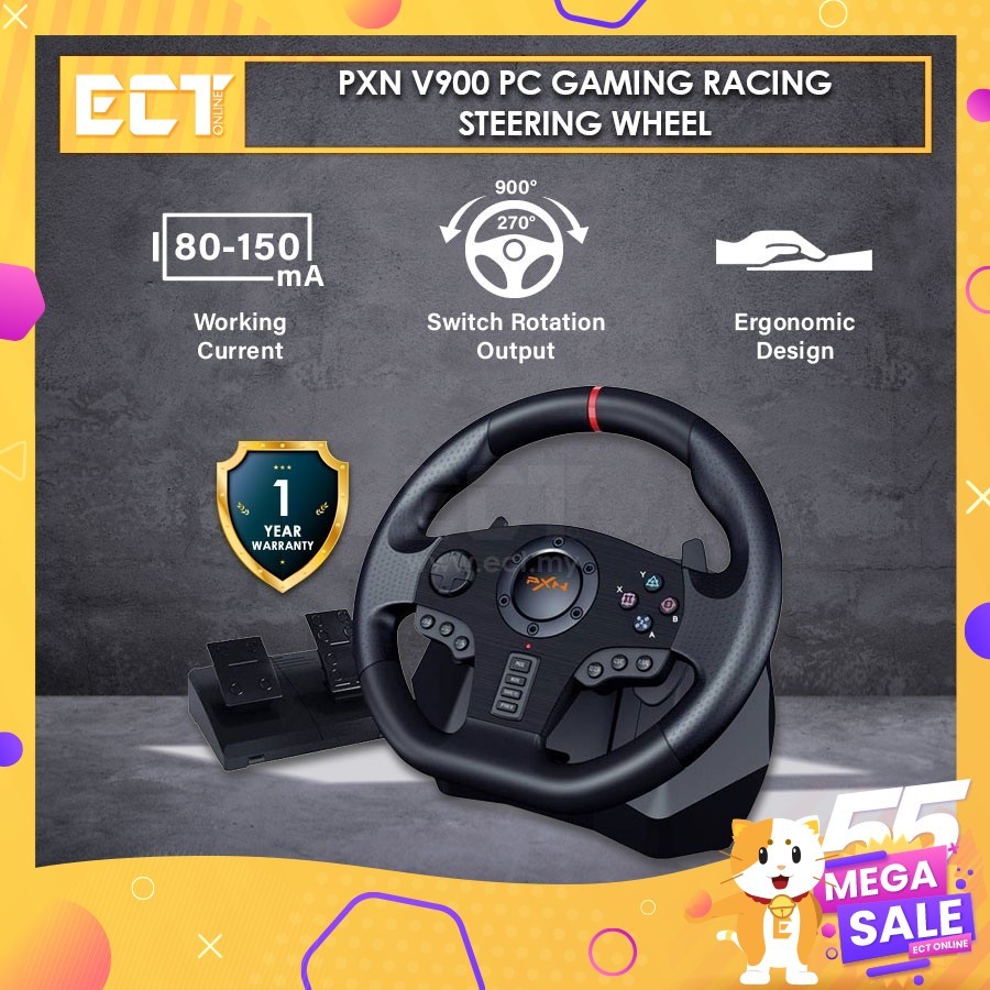 PXN V900 PC Gaming Racing Steering Wheel - 270 / 900 Degree Rotation ...