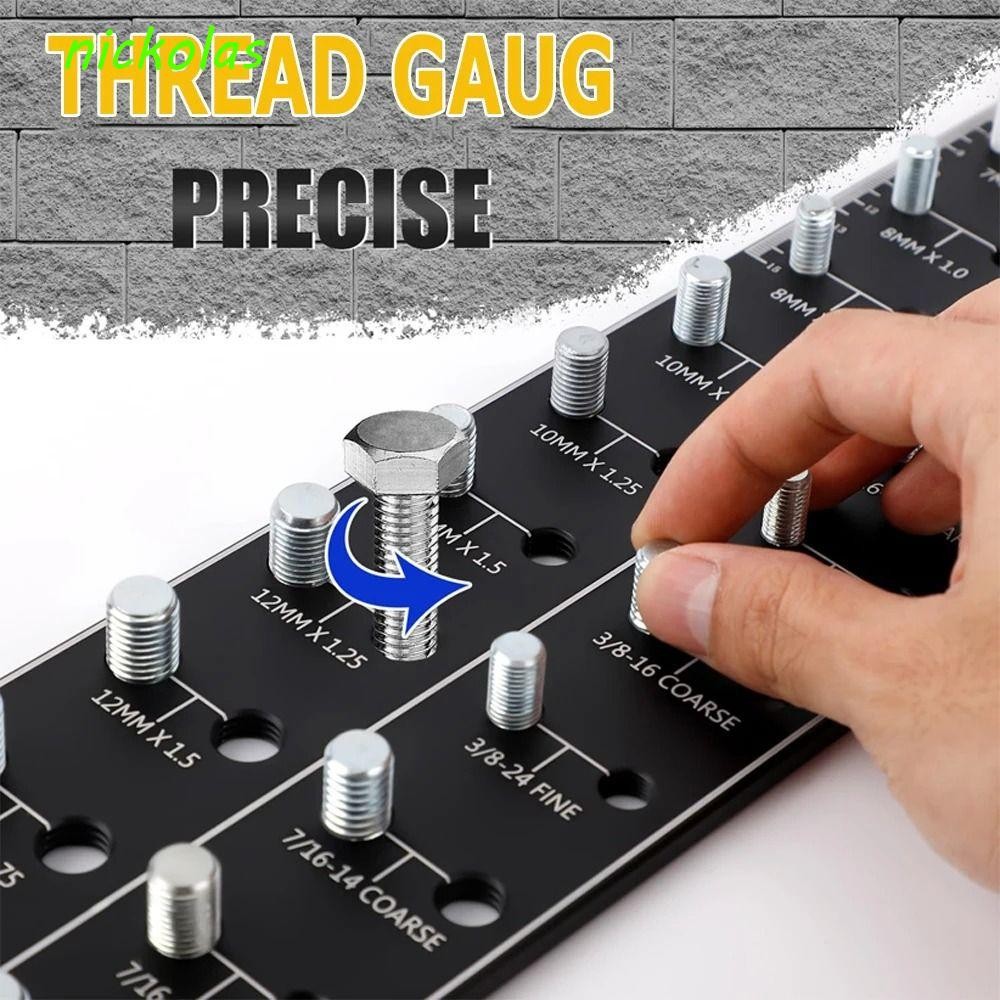 NICKOLAS Nut and Bolt Thread Checker, 28 Holes Precision Thread ...