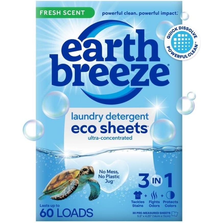 Helaian Detergen Dobi Earth Breeze Bau Segar - 60 Muatan Sabun Tanpa ...