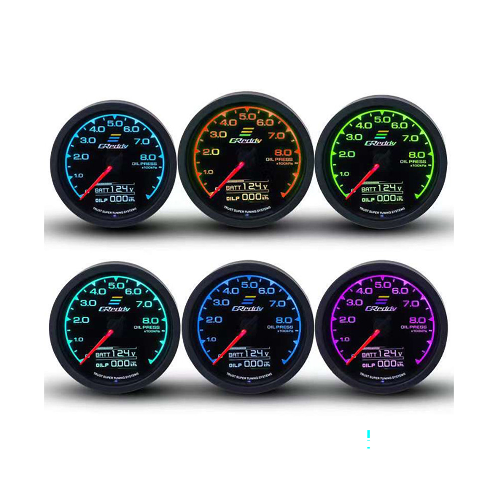 JDM Universal GReddy Boost Gauge Water Temp 7 Warna LCD Display Turbo ...
