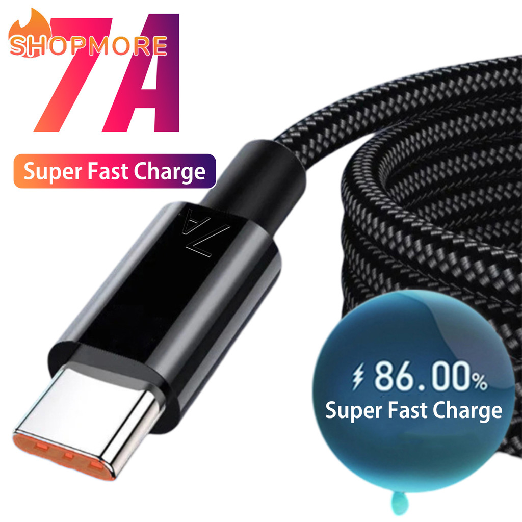 Black Copper Wire Android Phone USB Type-C Interface Charging Cable ...