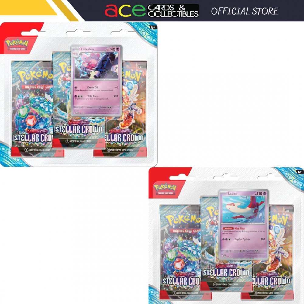 Pokémon TCG: Scarlet & Violet SV7 Stella Crown 3 Pack Blister | Shopee ...