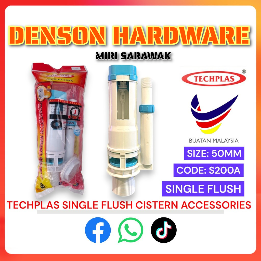 TECHPLAS S200 Single Flush Siphon Cistern Accessories Toilet / Pam ...