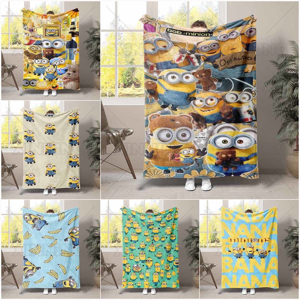 Minions Soft Air Conditioning Blanket Despicable Me Nap Cartoon Big ...