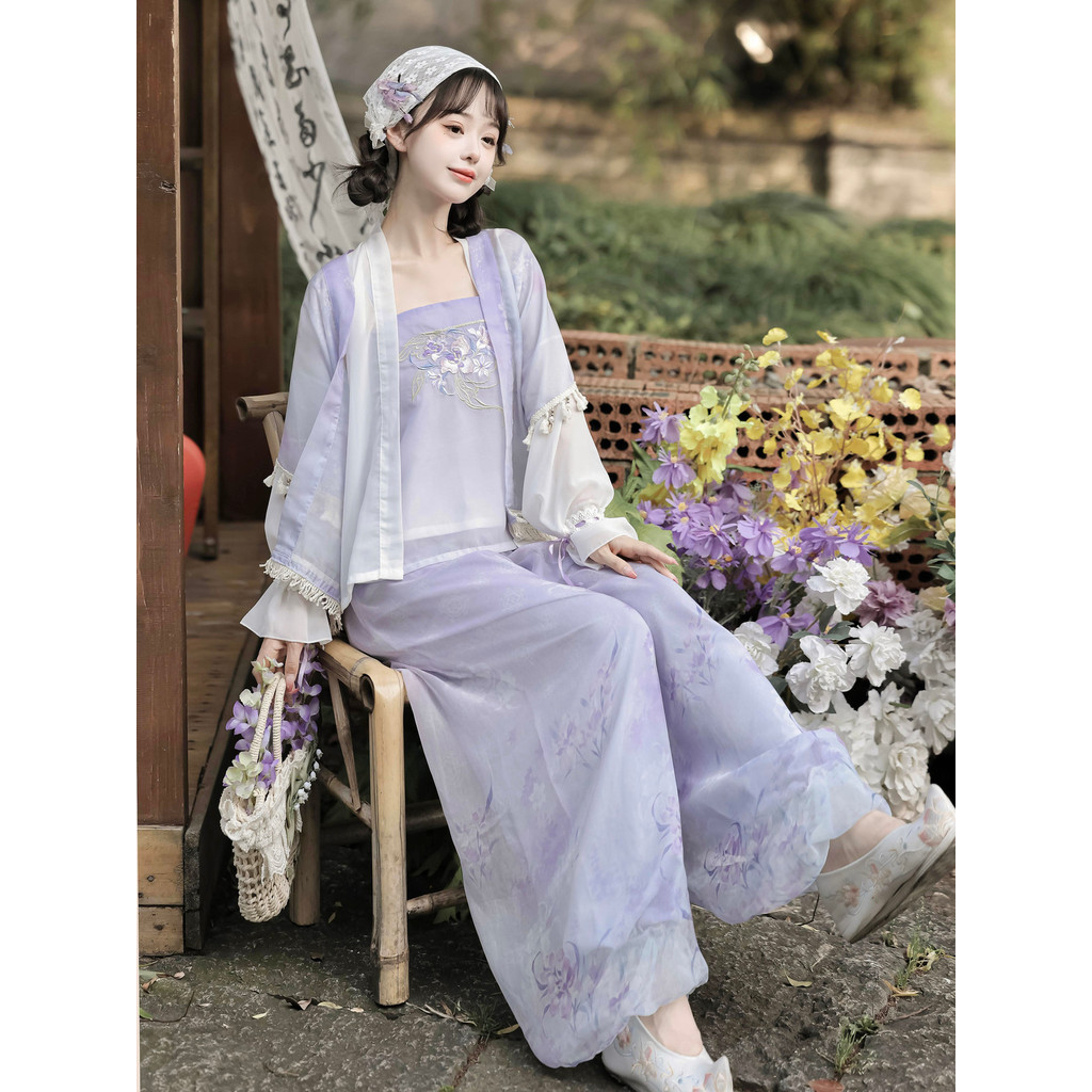 Inkalei Hanfu Original Chinese Style Bloomers Set Improved Hanfu Daily ...