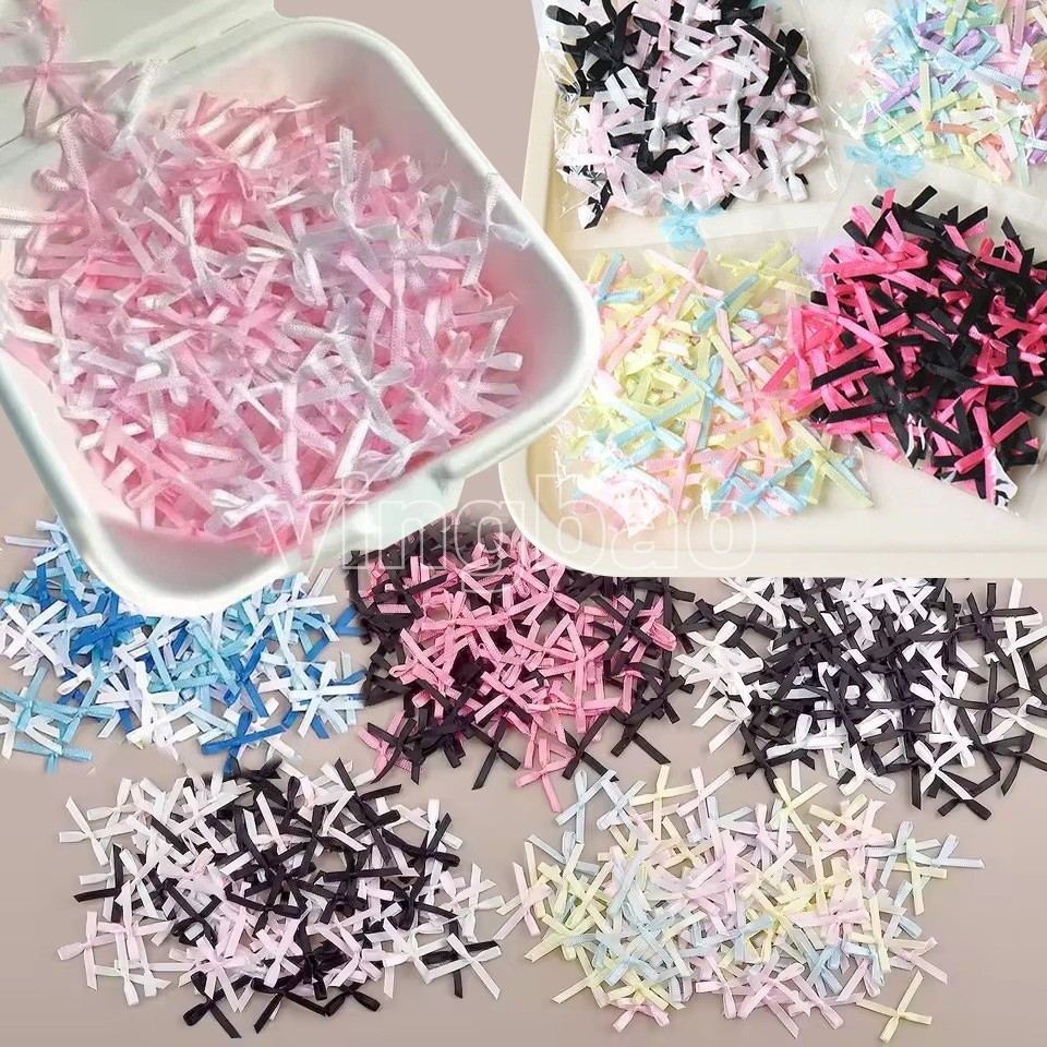 100pcs 3cm Small Satin Ribbon Bow Flower DIY Crafts Embellishment ...
