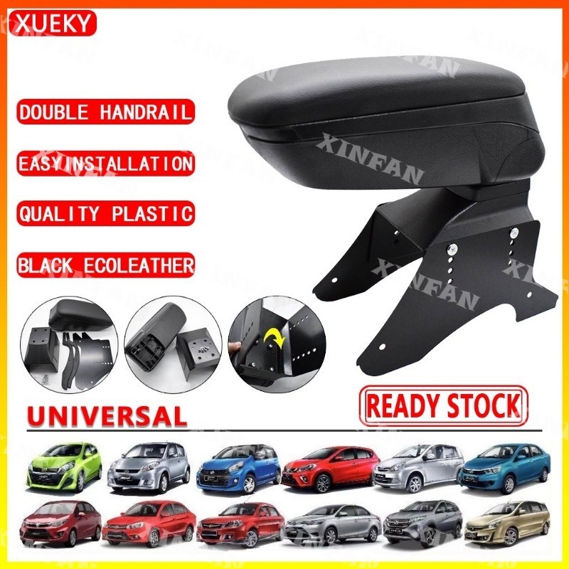 Universal Car Armrest Storage Box Adjustable For Perodua Axia Myvi ...