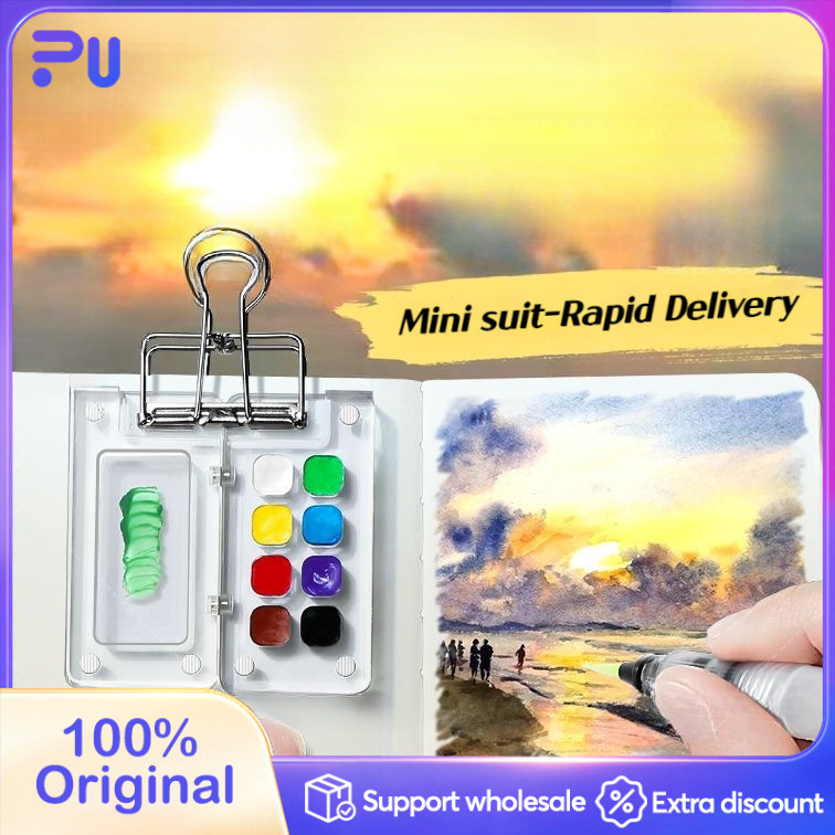 Mini Watercolor Paint Box Acrylic Box Portable Portable Handbook Sketch ...