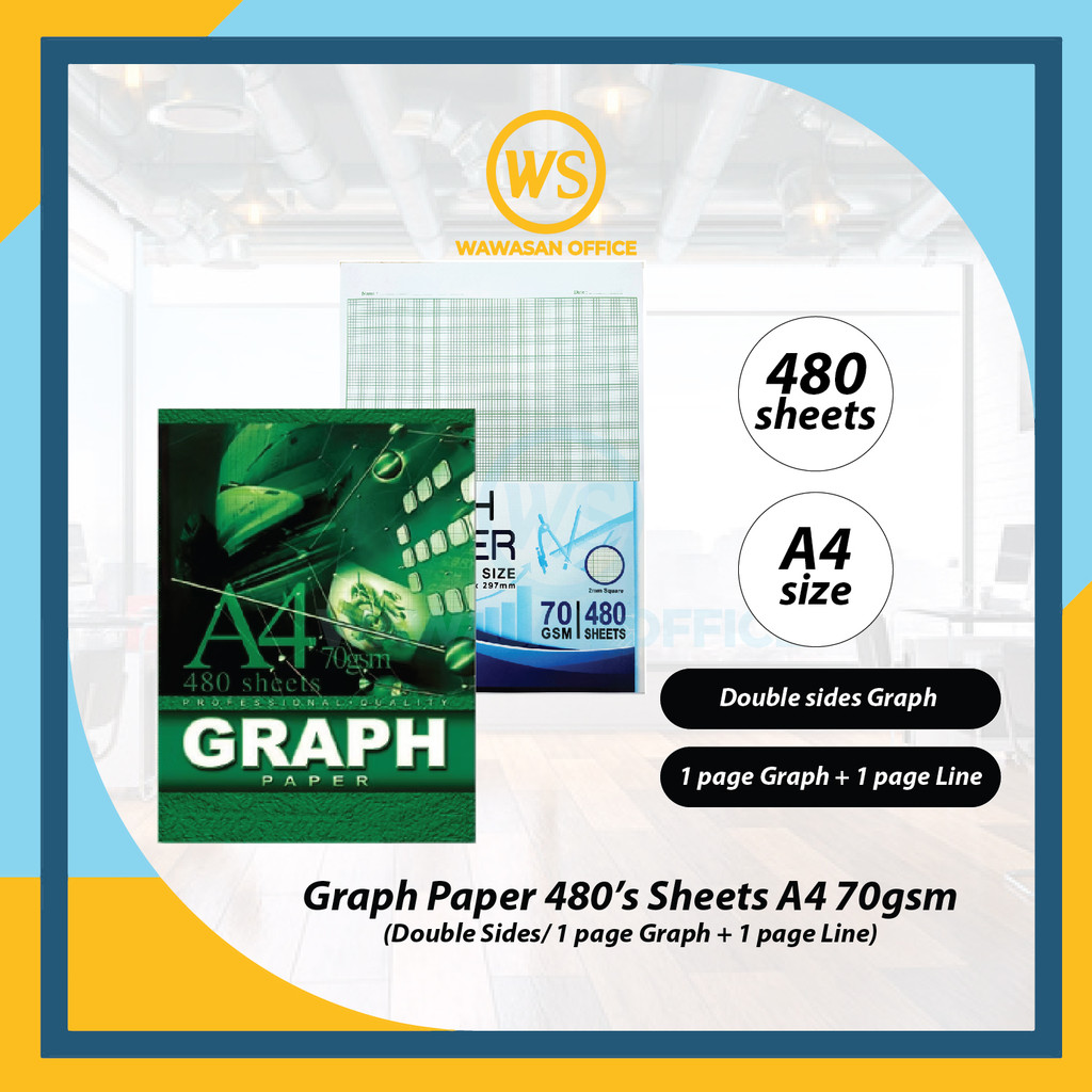 Graph Paper A4 / Kertas Graf A4 70gsm - 480's | Shopee Malaysia