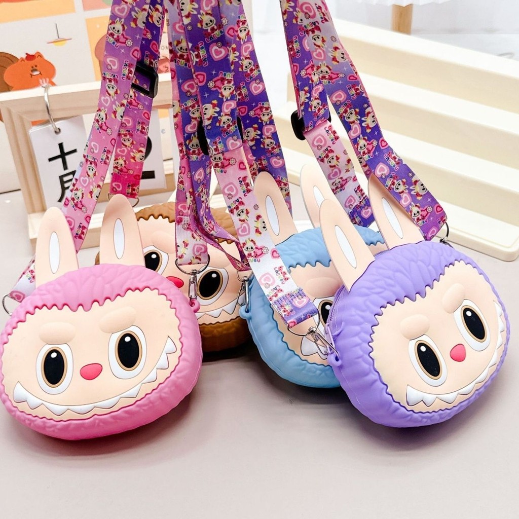 [Ready Stock] New Style labubu Coin Purse Large Cartoon Cute Four-Color ...