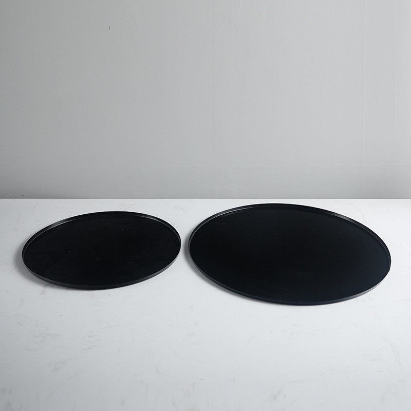 Simple Modern Minimalist Black Titanium Plate Metal Tray Ornaments ...
