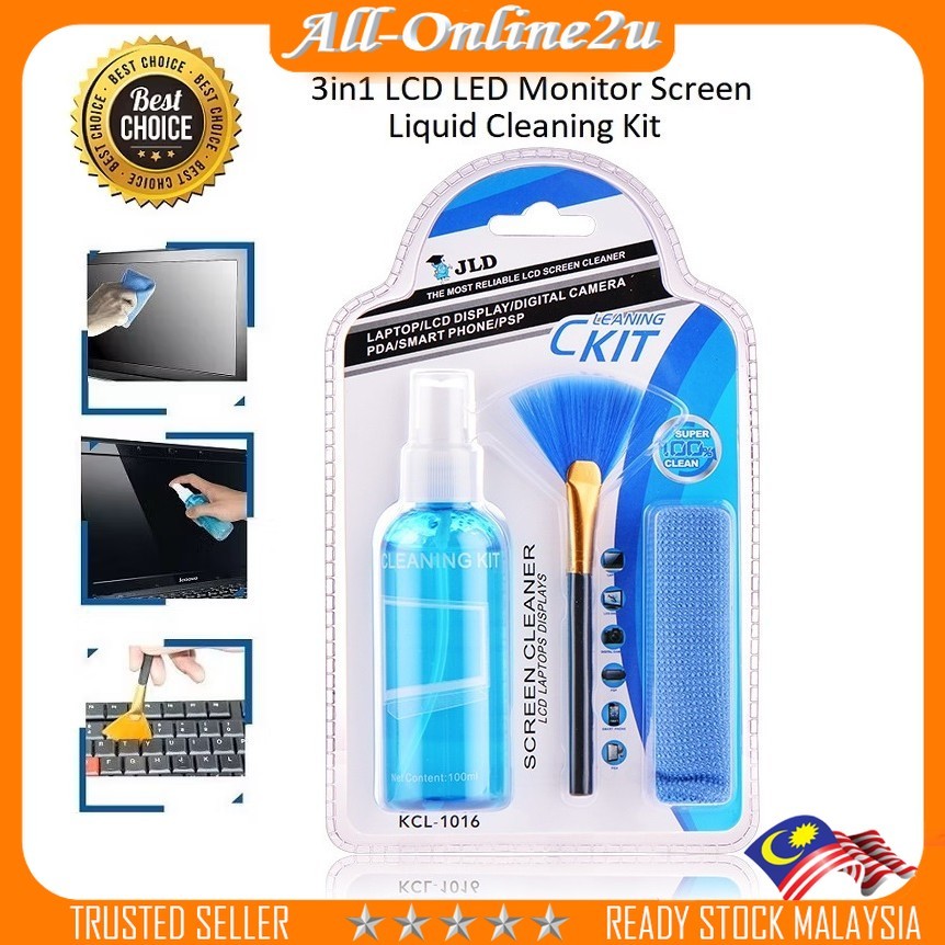 LCD Cleaning 3 In 1 Cleaning Kit KCL-1016 Non-aerosol Cleaner Screen ...
