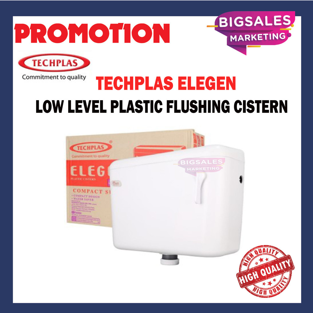 TECHPLAS 9L Elegen Low Level Plastic Cistern/ Tangki Pam Tandas Duduk ...