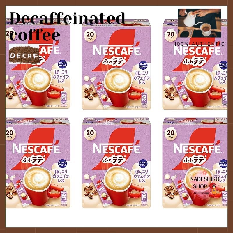 Nescafe Fuwa Latte Decaf 20P (6.6g/P) × 6 Boxes, Stick Coffee, Cafe ...