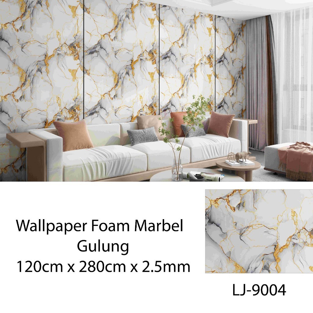 GS Wallpaper Foam Marble Roll 1.2M x 2.8M Aesthetic Foam Wallpaper ...