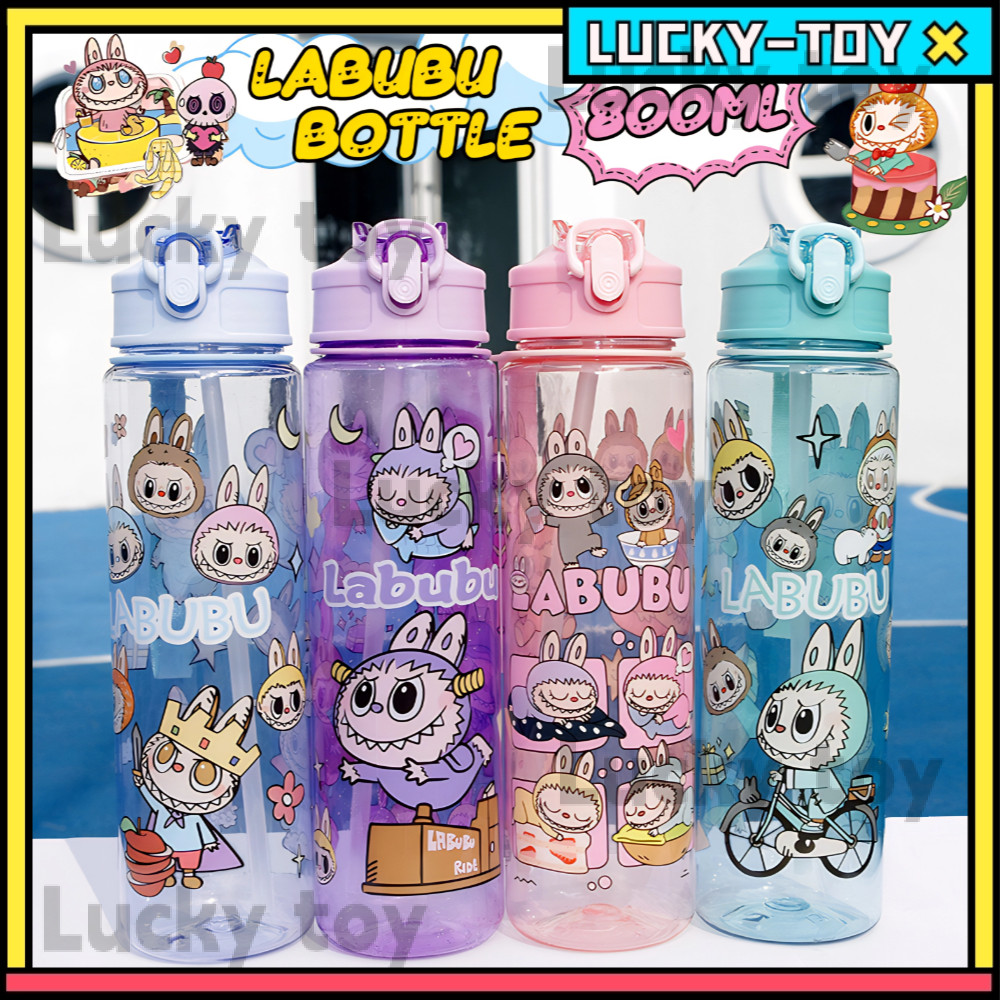 【Ready Stock 🇲🇾】800ml Botol Air Labubu Water Bottle Kids Straw Bpa Free ...