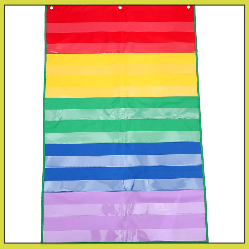 Calendar Hanging Bag Wall Mounted Pocket Chart Hook Flash Card Pouch ...