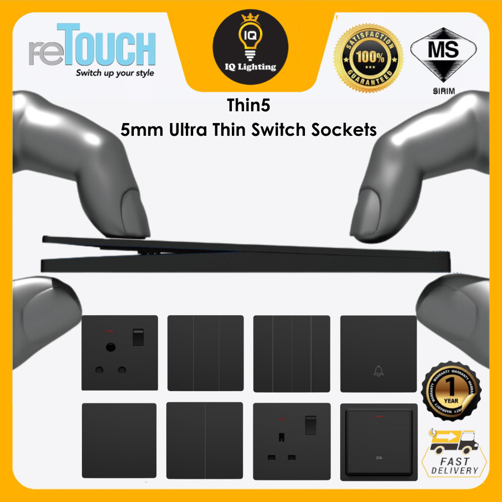 [BLACK] reTouch Thin5 Ultra Thin Soft Touch UV Skin Technology 1/2/3/4 ...