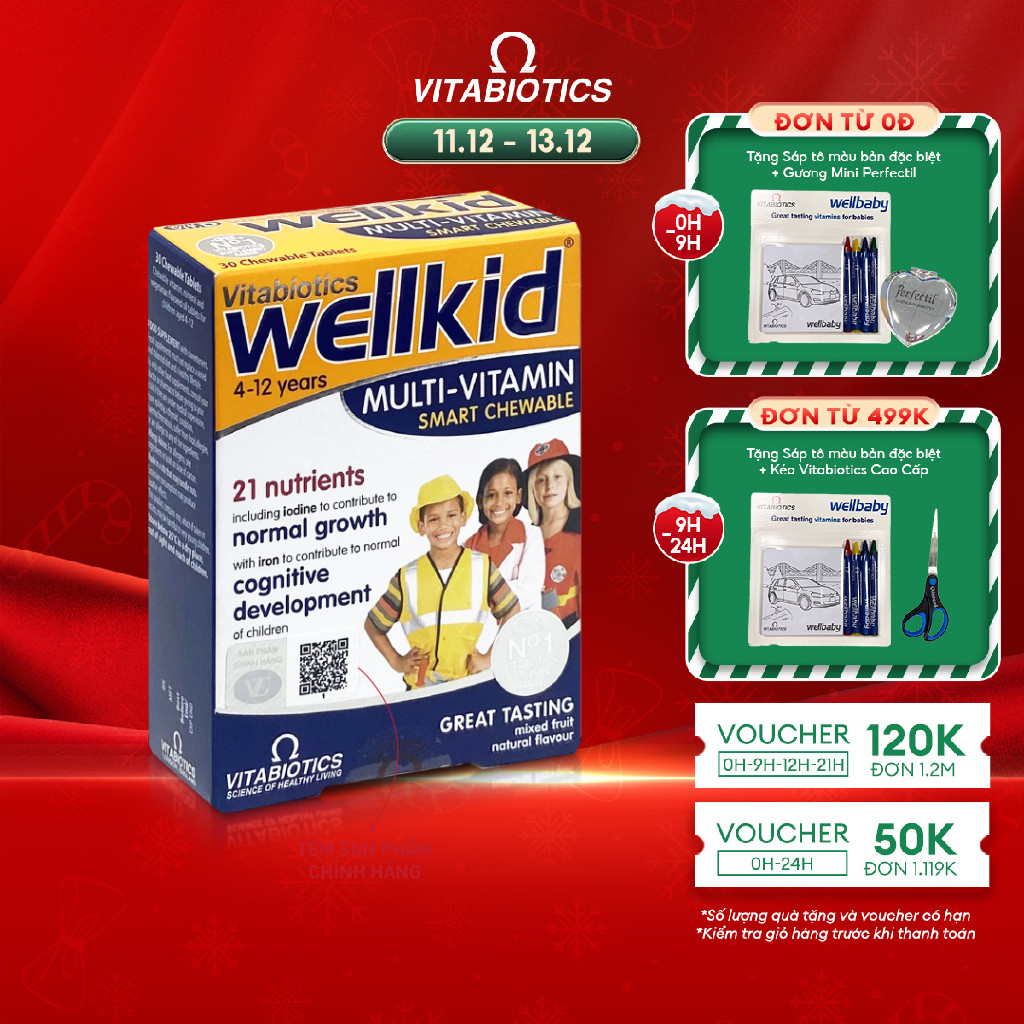 Vitabiotics WELLKID MULTI-VITAMIN SMART CHEWABLE CHEWABLE Tablets ...
