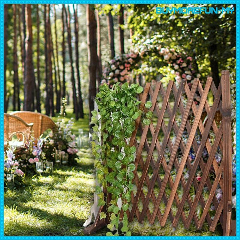 [BuymorefunMY] Expandable Wood Fence Freestanding Garden Gate ...