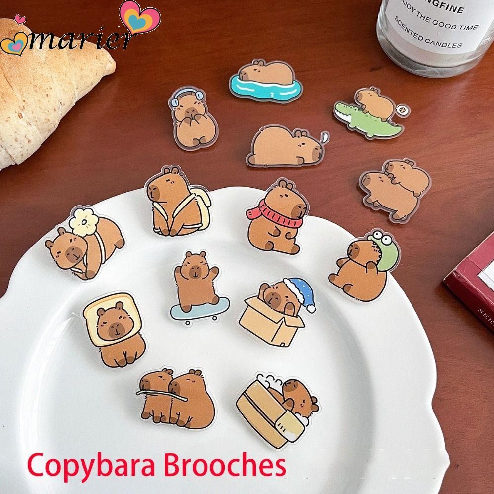 MARIER Capybara Brooch, Acrylic Multi Scenario Capybara Badge, High ...