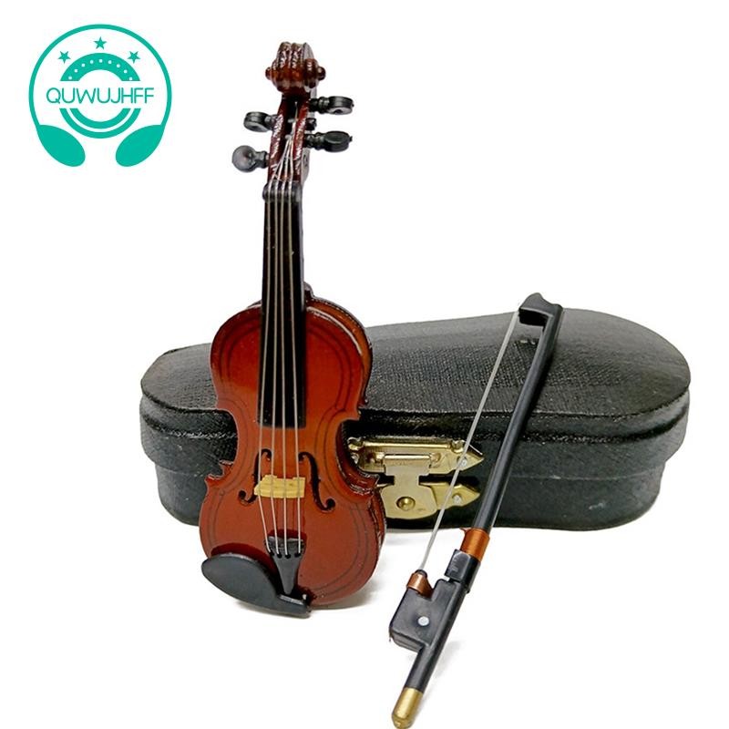 Miniature Violin with Sound, Mini Musical Instrument Decoration Gift ...