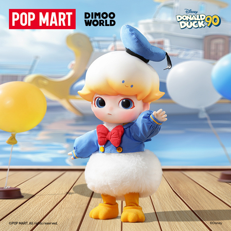 POPMART Bubble Mart DIMOO Donald Duck 1/8 kit garaj boleh bergerak ...