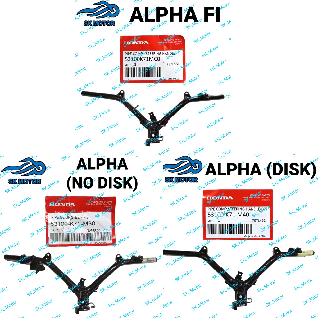 100% ORIGINAL ALPHA CX110 HANDLE BAR ASSY 0 53100-K71-M30 53100-K71-M40 ...