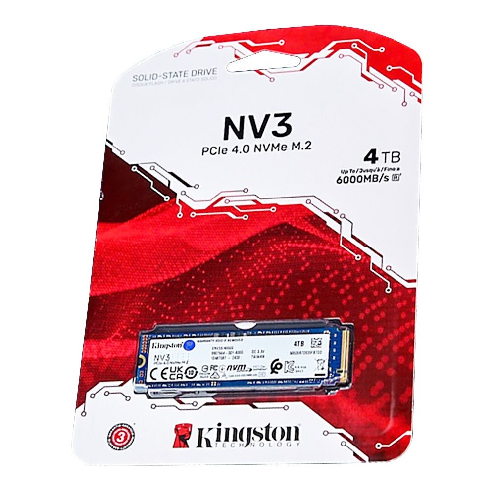 Kingston NV3 4TB Gen4 M.2 2280 SSD (SNV3S/4000G), R:6000MB/s W:5000MB/s | Shopee Malaysia