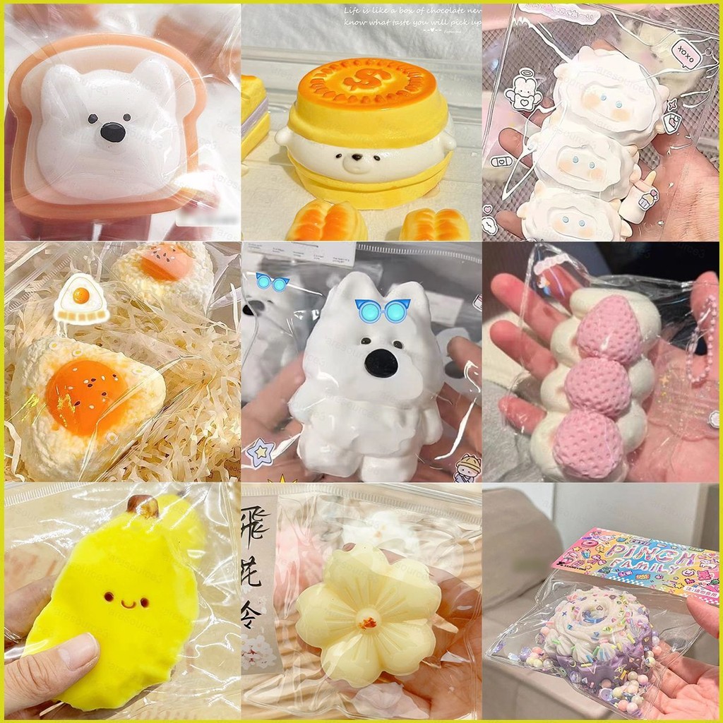 squ3 Strawberry Cream Bar Rice Balls Squishy Toy Soft Slow Rebound ...