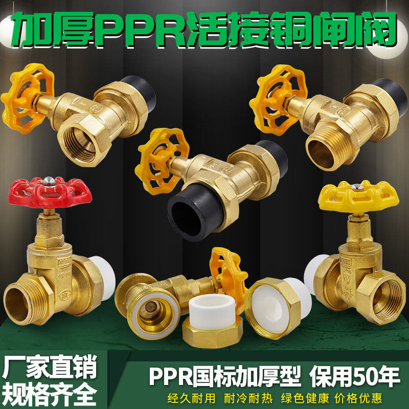 P PPR Copper Gate Valve PPR Valve Double-Headed Live Connection Copper ...