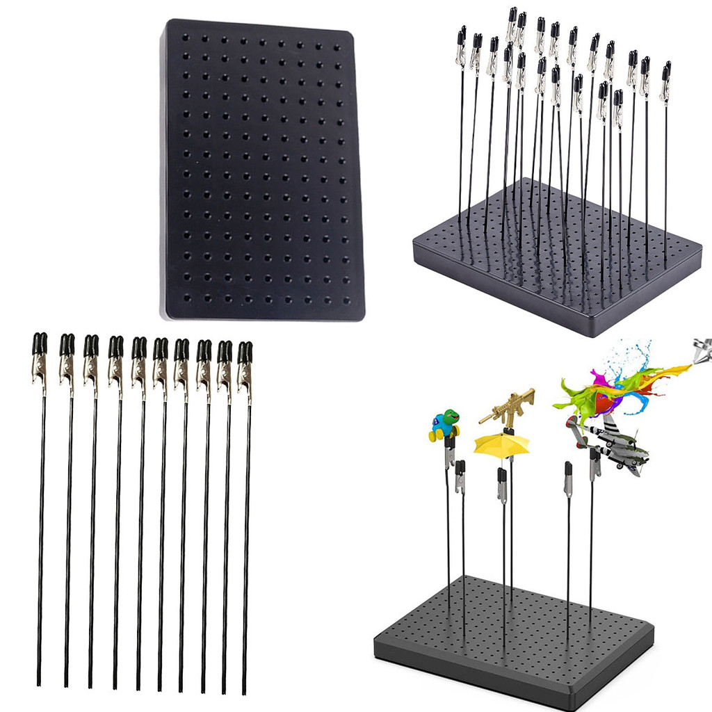 Model Painting Stand Base Holder with 10 Magnetic Alligator Clips ...