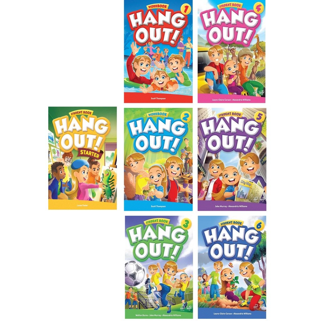 Hang Out! Student Book & Workbook Starter-1-2-3-4-5-6 / Full Color ...
