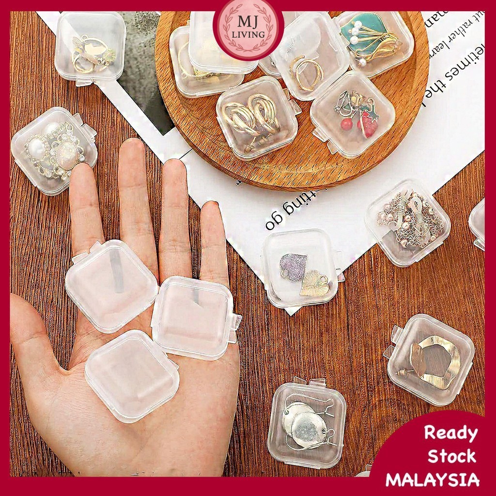 Mini Jewelry Storage Box Portable Clear Plastic Container DIY Craft ...