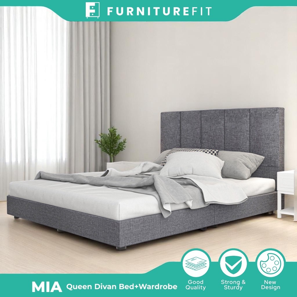 FurnitureFit MIA Queen / Single Size Bed Frame/Divan Bed/Modern Bed ...